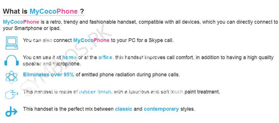 My COCO Phone The Retro Handset price in Pakistan at Symbios.PK
